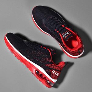 Autper Mens Air Athletic Running Tennis Shoes Lightweight Sport Gym Jogging Walking Sneakers(BlackRed Size US 11