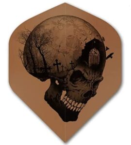 us darts 3 sets (9 flights) alchemy copper graveyard skull standard dart flights – ex-tough