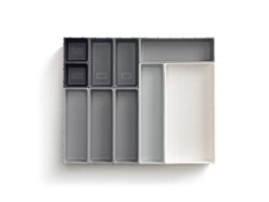 joseph joseph blox drawer organizer, 10 piece, grey