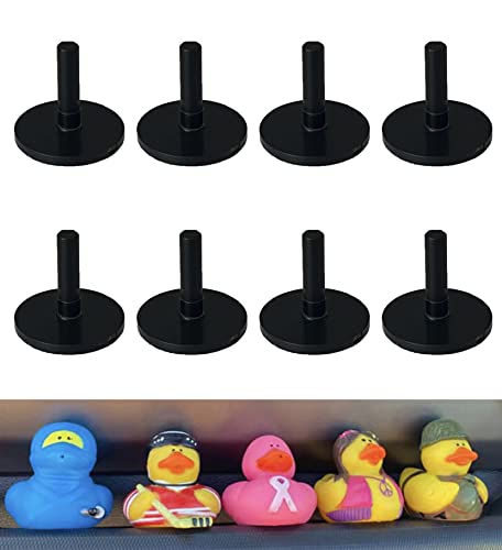 TEYOUYI 8pcs Duck Plug - Rubber Duck Mount,Flock Locker Rubber Duck Holder for Jeep Dash and Fixed Display,Gift for Jeep Lover,Black（Excluding Rubber Duck）