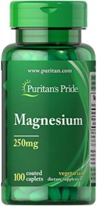 puritans pride magnesium 250 mg caplets, 100 count