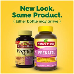 Nature Made Prenatal Multivitamin with Folic Acid, Prenatal Vitamin and Mineral Supplement for Daily Nutritional Support, 250 Tablets, 250 Day Supply