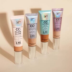 IT Cosmetics Your Skin But Better CC+ Cream, Fair (W) - Color Correcting Cream, Full-Coverage Foundation, Hydrating Serum & SPF 50+ Sunscreen - Natural Finish - 1.08 fl oz