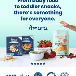 Amara Smoothie Melts - Mango Carrot - Baby Snacks Made With Fruits and Vegetables - Healthy Toddler Snacks For Your Kids Lunch Box - Organic Plant Based Yogurt Melts - 6 Resealable Bags