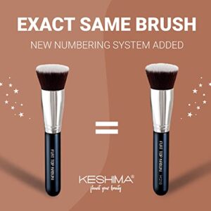 Flat Top Kabuki Foundation Brush By KESHIMA - Premium Makeup Brush for Liquid, Cream, and Powder - Buffing, Blending, Flawless Face Brush