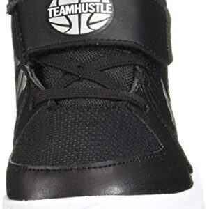 Nike Baby Team Hustle D 9 (TD) Sneaker, Black/Metallic Silver-Wolf Grey, 7C Regular US Toddler