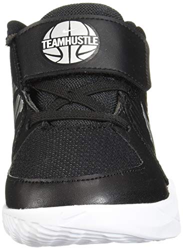 Nike Baby Team Hustle D 9 (TD) Sneaker, Black/Metallic Silver-Wolf Grey, 7C Regular US Toddler