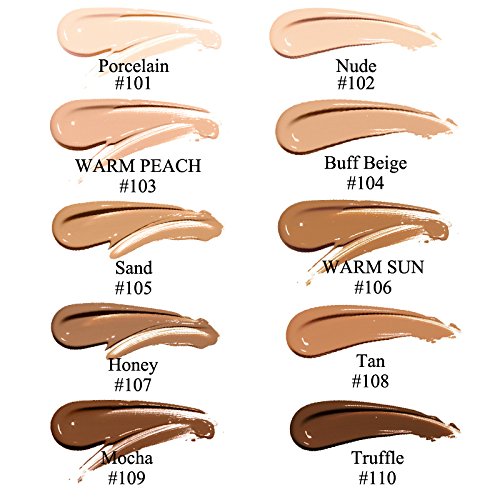 PHOERA Foundation,Flawless Soft Matte Liquid Foundation 24HR Oil Control Concealer Foundation Makeup . (1 Pcs-104- Buff Beige)