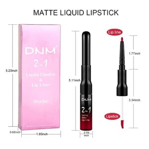 evpct 3Pcs Deep Dark Red Lip Stain Matte Lip Liner and Liquid Lipstick Set Long Lasting Smudge Proof labiales matte larga duracion listip 24 hours matte a prueba de agua mate 24 horas originales