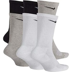 Nike Men's Everyday Plus Cushion Crew Socks (Large, Multi)