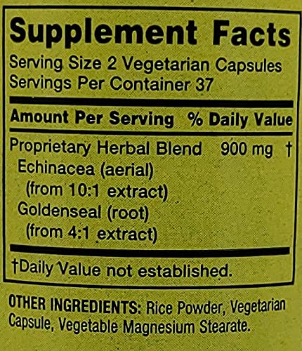 SpringValley Echinacea Goldenseal Blend - Supports Immune Health - 900 mg, 75 Capsules