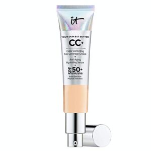 it cosmetics your skin but better cc+ cream, light medium (c) – color correcting cream, full-coverage foundation, hydrating serum & spf 50+ sunscreen – natural finish – 1.08 fl oz