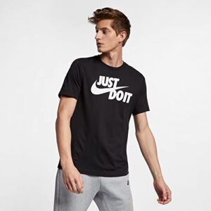 nike men’s sportswear tee just do it swoosh, black/white, large