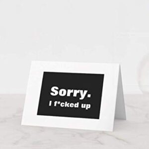 I'm Sorry Apology Card - Forgive Me Notecard - Funny Cute Greeting Card Gift for Him & Her - Large Size [5x7 IN] Sorry Cards, White, 5 x 7 inches