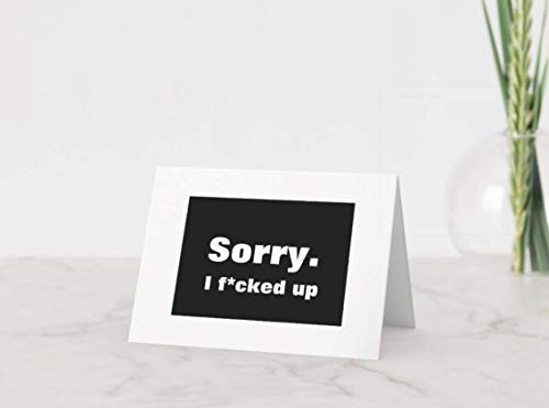 I'm Sorry Apology Card - Forgive Me Notecard - Funny Cute Greeting Card Gift for Him & Her - Large Size [5x7 IN] Sorry Cards, White, 5 x 7 inches