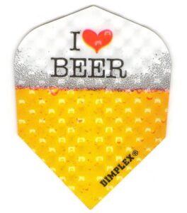 us darts 3 sets (9 flights) dimplex (embossed) ‘i love beer’ standard dart flights