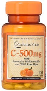 puritans pride vitamin c-500 mg with bioflavonoids & rose hips taplets, 100 count