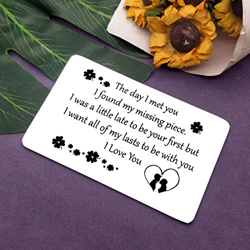 to My Man Gift for Him Metal Wallet Insert Card Anniversary Card Gifts for Boyfriend Fiance Husband I Love You Gift Valentine's Day JewelryWedding Birthday Gift for Men Couple Gift Cards