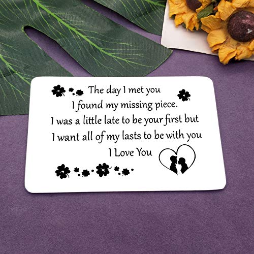 to My Man Gift for Him Metal Wallet Insert Card Anniversary Card Gifts for Boyfriend Fiance Husband I Love You Gift Valentine's Day JewelryWedding Birthday Gift for Men Couple Gift Cards