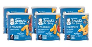 gerber lil crunchies variety pack, 2 garden tomato, 2 apple sweet potato, 2 mild cheddar, 1.48 oz each (6 ct)