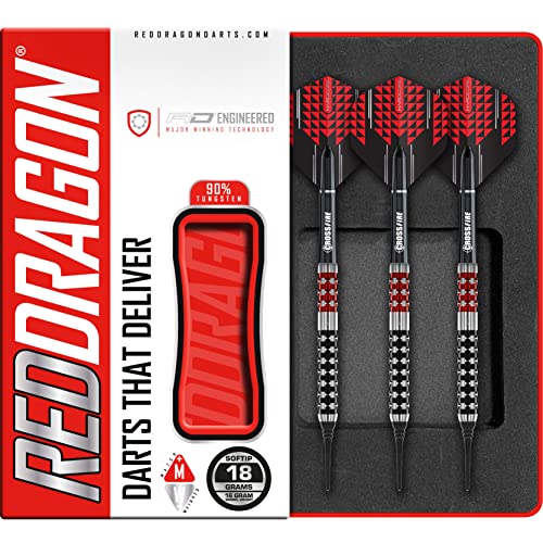 RED DRAGON Crossfire 22 Gram Premium Tungsten Darts Set with Flights and Stems