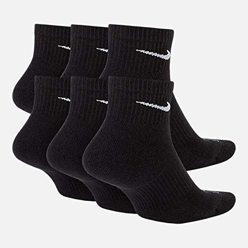 Nike SX6899-010: Men's Everyday Cushion Ankle 6 Pack Black/White Socks (Large)