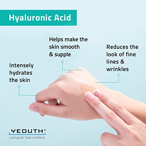 100% Pure Hyaluronic Acid Serum for Face, Hydrating Serum for Wrinkles, Dark Spots & Dull Skin, Anti Aging Serum & Facial Skin Care Products, Face Serum for Women & Men, Face Care by YEOUTH