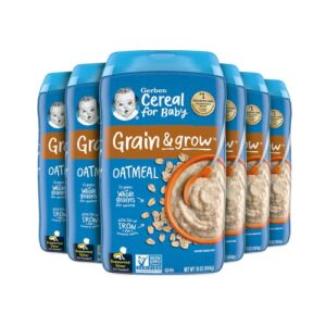 gerber baby cereal 1st foods, grain & grow, oatmeal, 16 ounce (pack of 6)