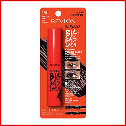 Mascara by Revlon, So Fierce Big Bad Lash Eye Makeup, Volumizing, Lasts up to 24 Hours, No Clump, Smudge Proof, Flake Proof, Blackest Black (760), 0.34 Fl Oz