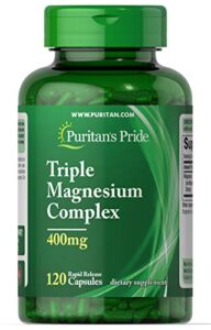 puritan pride triple magnesium complex 400 mg, 120 capsules