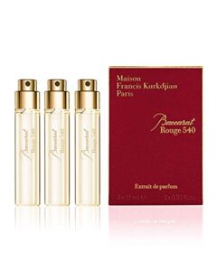 maison francis kurkdjian mfk baccarat rouge 540 extrait, 0.37 fl oz, set of 3