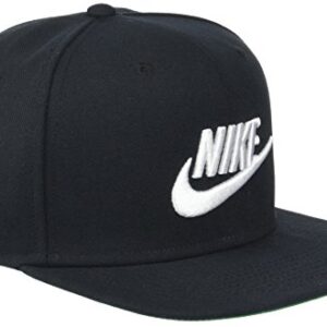 NIKE Mens Pro Futura Snapback Hat Black/Pine Green/White 891284-010,One Size