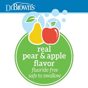 Dr. Brown's Baby Toothpaste, Apple Pear Flavor Toddlers and Kids Love, Fluoride Free, Made in The USA, 0-3 Years, 1.4oz, 3 Pack