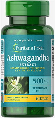 Puritan's Pride Ashwagandha Standardized Extract 500 mg-60 Capsules