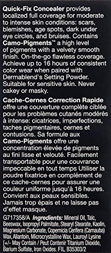 Dermablend Quick Fix Full Coverage Cream Concealer Stick , Fast & Easy Pecision Coverage with all day Hydration, Multi-tasking concealer for Dark Circles, Acne, and Scars