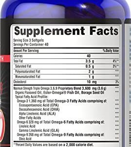 Puritans Pride Triple Omega 3-6-9 Fish, Flax & Borage Oils, 120 Count