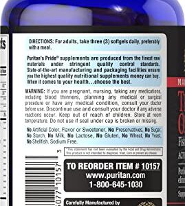 Puritans Pride Triple Omega 3-6-9 Fish, Flax & Borage Oils, 120 Count