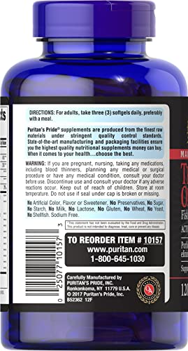 Puritans Pride Triple Omega 3-6-9 Fish, Flax & Borage Oils, 120 Count