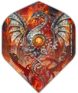 us darts 3 sets (9 flights) alchemy pyrosaur standard dart flights – ex-tough