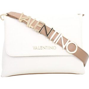 valentino satchel, bianco/cuoio