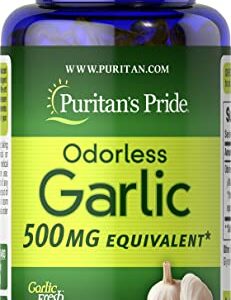 Puritan's Pride Odorless Garlic 500 Mg, 250 Softgels by Puritan's Pride, 250 Count (5493)