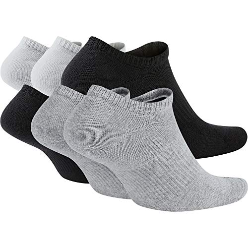 Nike Men's Everyday Plus Cushion No-Show Socks (6 Pair), Multi-color Size Medium (6-8)