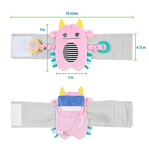 Dr. Brown’s Gripebelt for Colic Relief, Heated Tummy Wrap, Baby Swaddling Belt for Gas Relief, Natural Relief for Upset Stomach in Babies and Toddlers, Pink Monster, 3m+