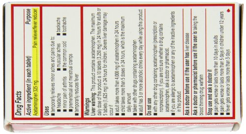 Tylenol Regular Strength Tablets, 100 Count (Pack of 2)