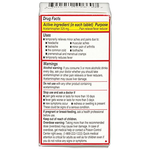 Tylenol Regular Strength Tablets, 100 Count (Pack of 2)