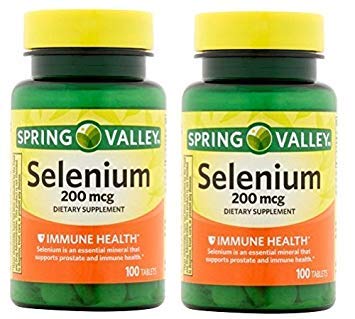 Spring Valley - Selenium 200 mcg, 100 Tablets (Pack of 2)