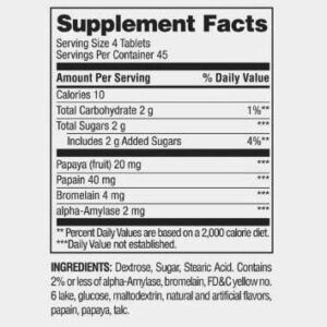 Spring Valley Chewable Papaya Enzyme Complex Tablets, 180 Count - (2 Pack)…