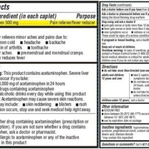 Timely - Extra Strength Pain Relief - Acetaminophen Tablet 500 MG - 500 Count - Compared to the active ingredient in Extra Strength Tylenol - Menstrual Cramps - Common Cold - Minor Pain of Arthritis