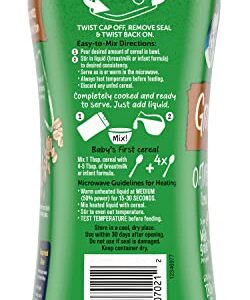 Gerber Organic for Baby 1st Foods Grain & Grow Cereal, Oatmeal Cereal, Made with Whole Grains & Iron, USDA Organic & Non-GMO, 8-Ounce Canister (Pack of 3)