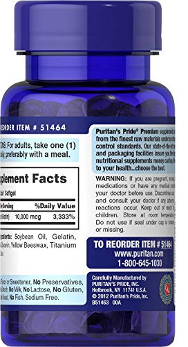 Puritan's Pride Biotin 10,000 mcg 100 Softgels - Pack of 2